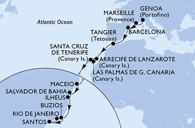 MSC Grand Voyage cruise itineraries | MSC Cruises